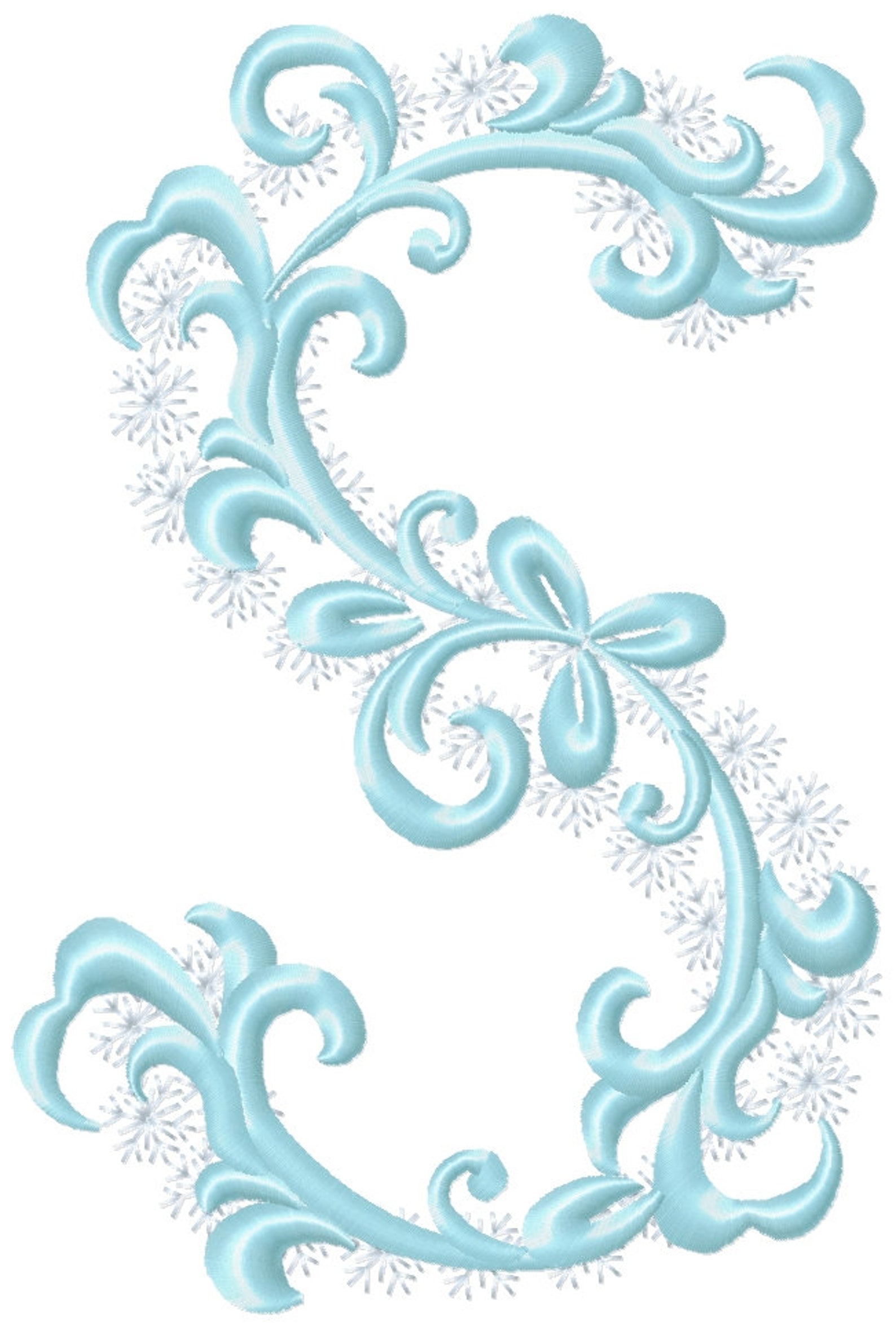 Monogram Frozen Font Machine Embroidery Designs Many Sizes From 3 up to ...