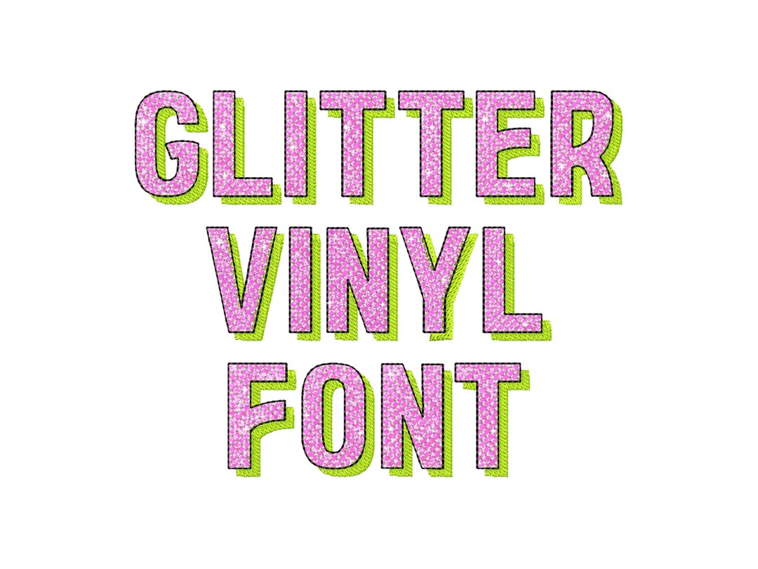Block Glitter Shadow Font HTV Glitter Monogram Sparkle Effect Alphabet ...