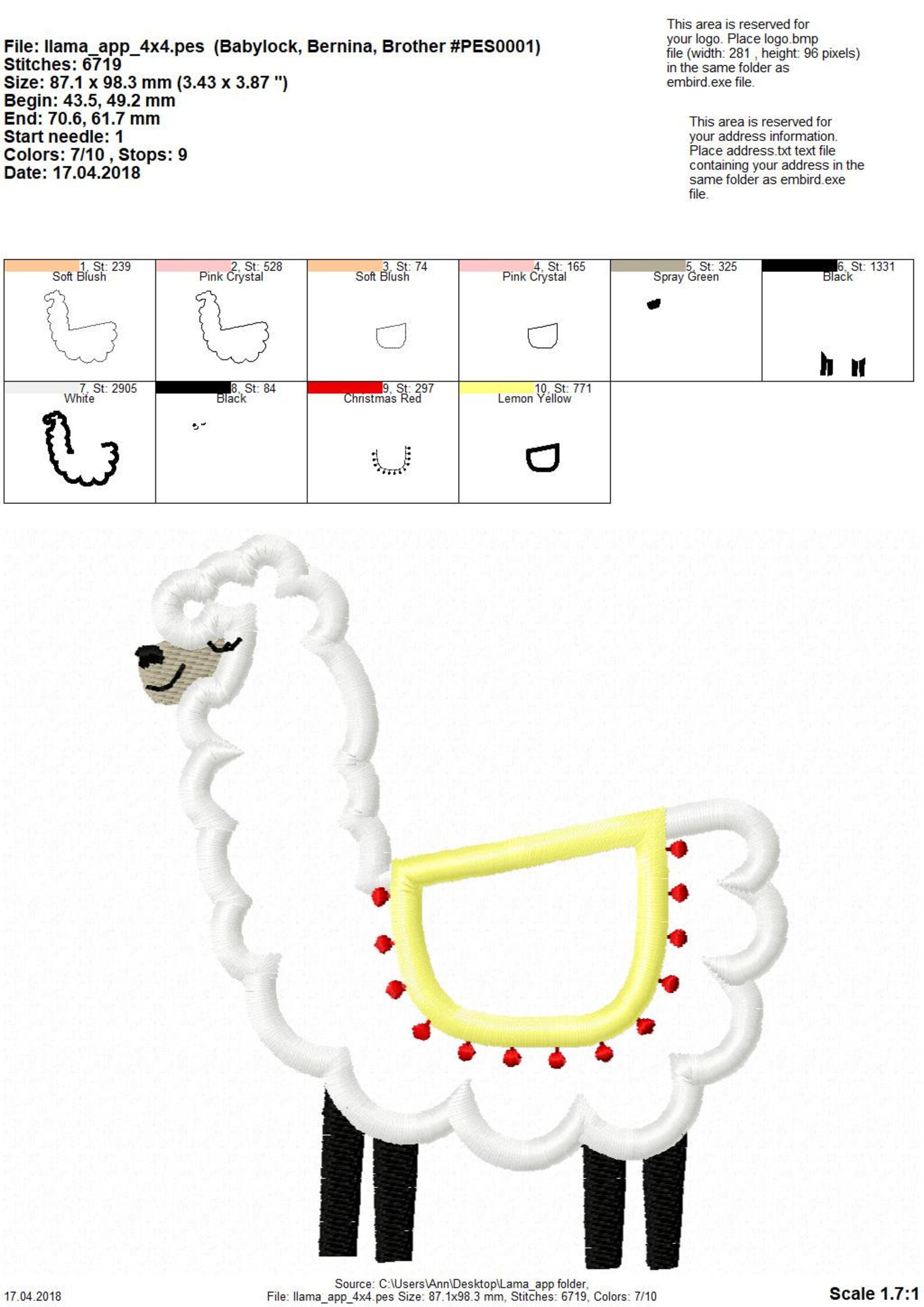 Lama Llama Machine Embroidery Applique Designs Assorted | Etsy