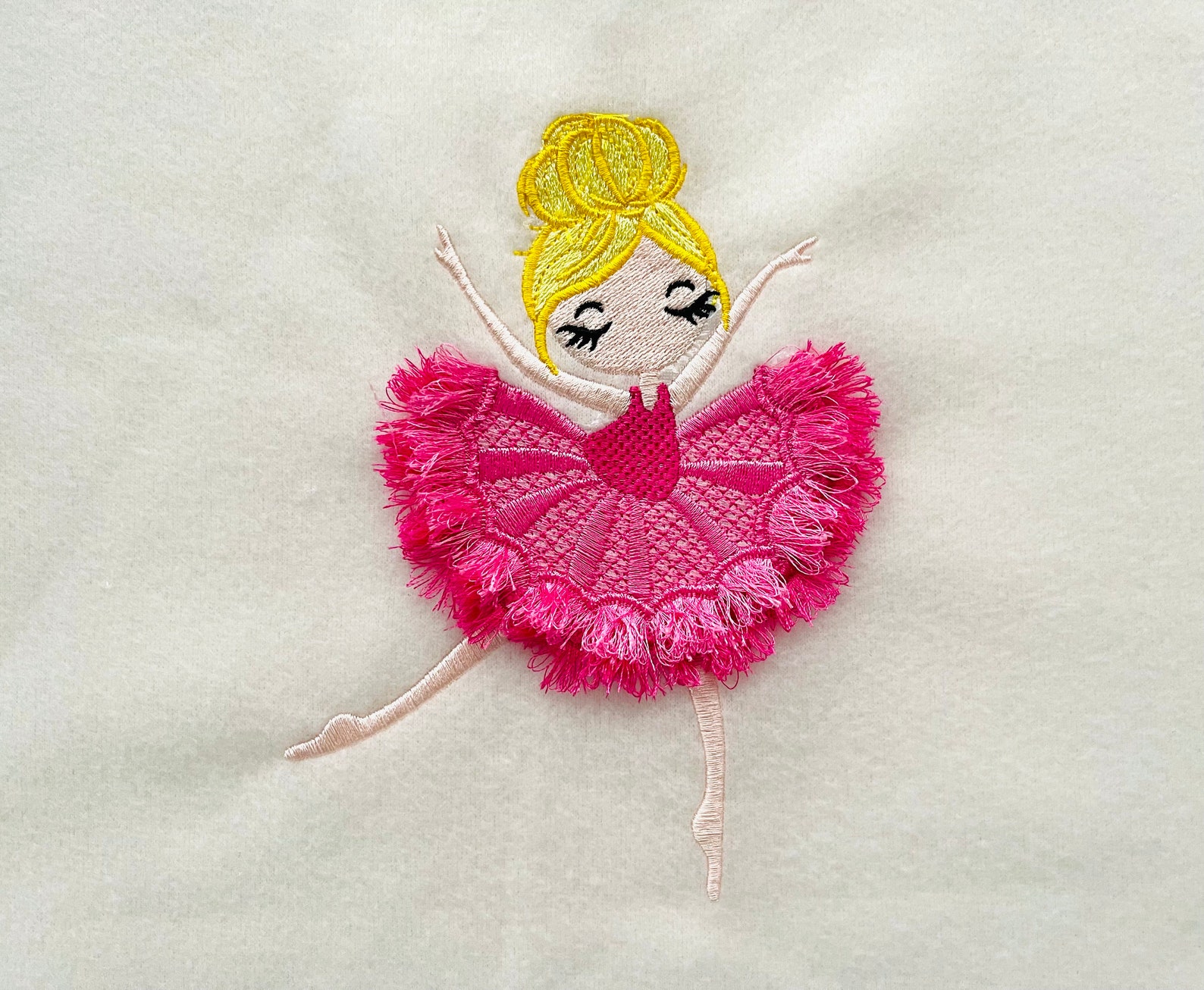 7 Fringed Fluffy Chenille Ballerinas SET of 7 Ballerina Dancer Machine ...