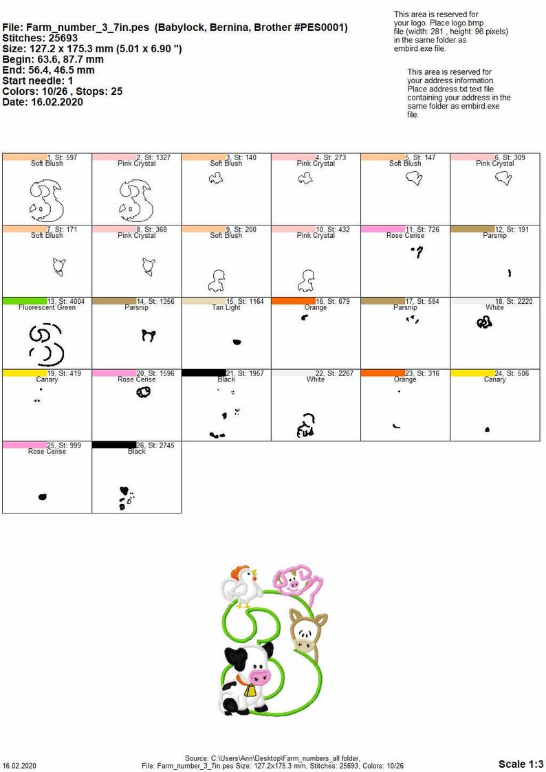 Farm Birthday Number THREE 3 With Cow Pig Horse and Rooster - Etsy