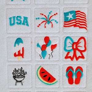 Memory Game Patriotic 4th of July Machine Embroidery Designs Kids ...