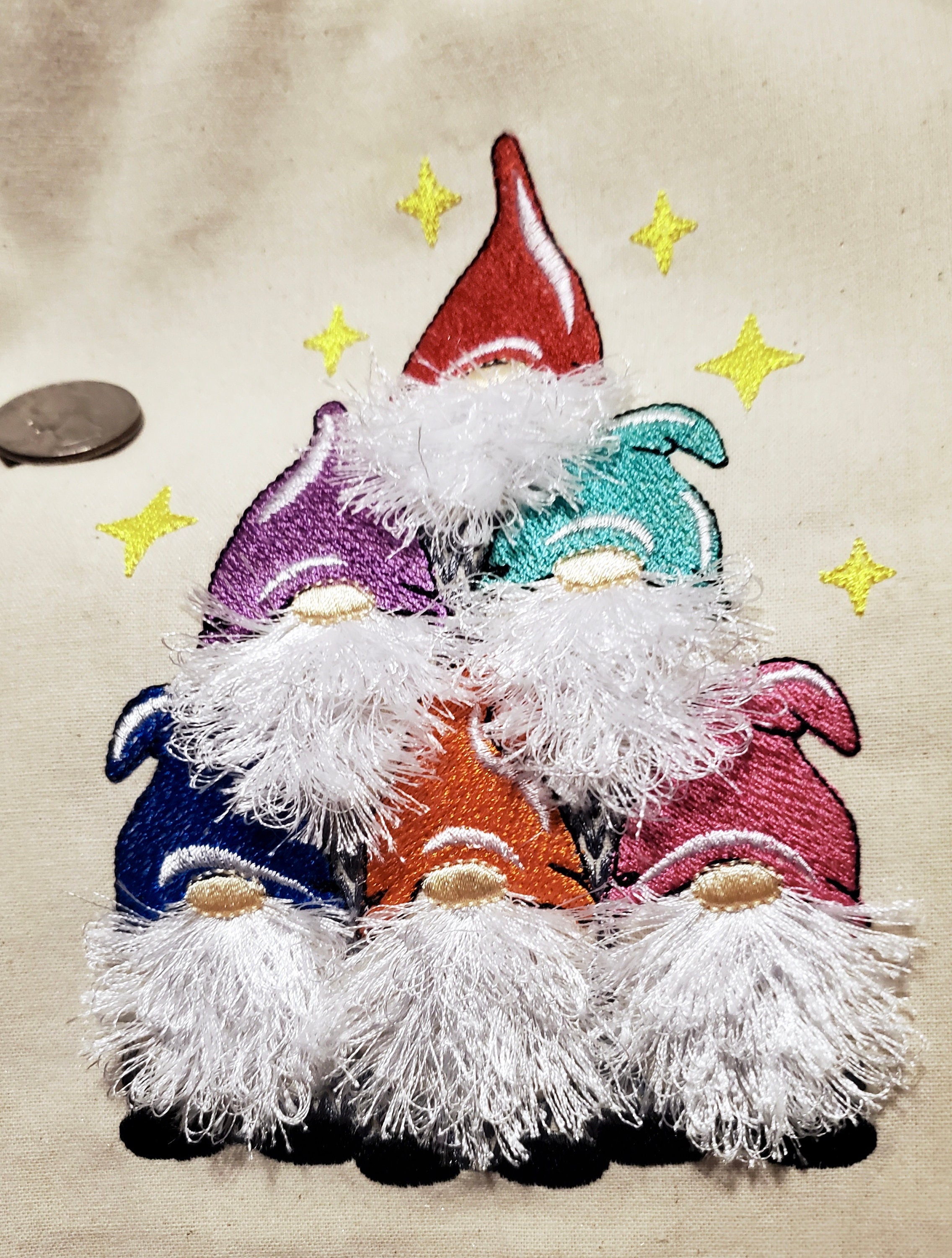 Christmas Gnomes stack of 6 fringed beards machine embroidery designs ...