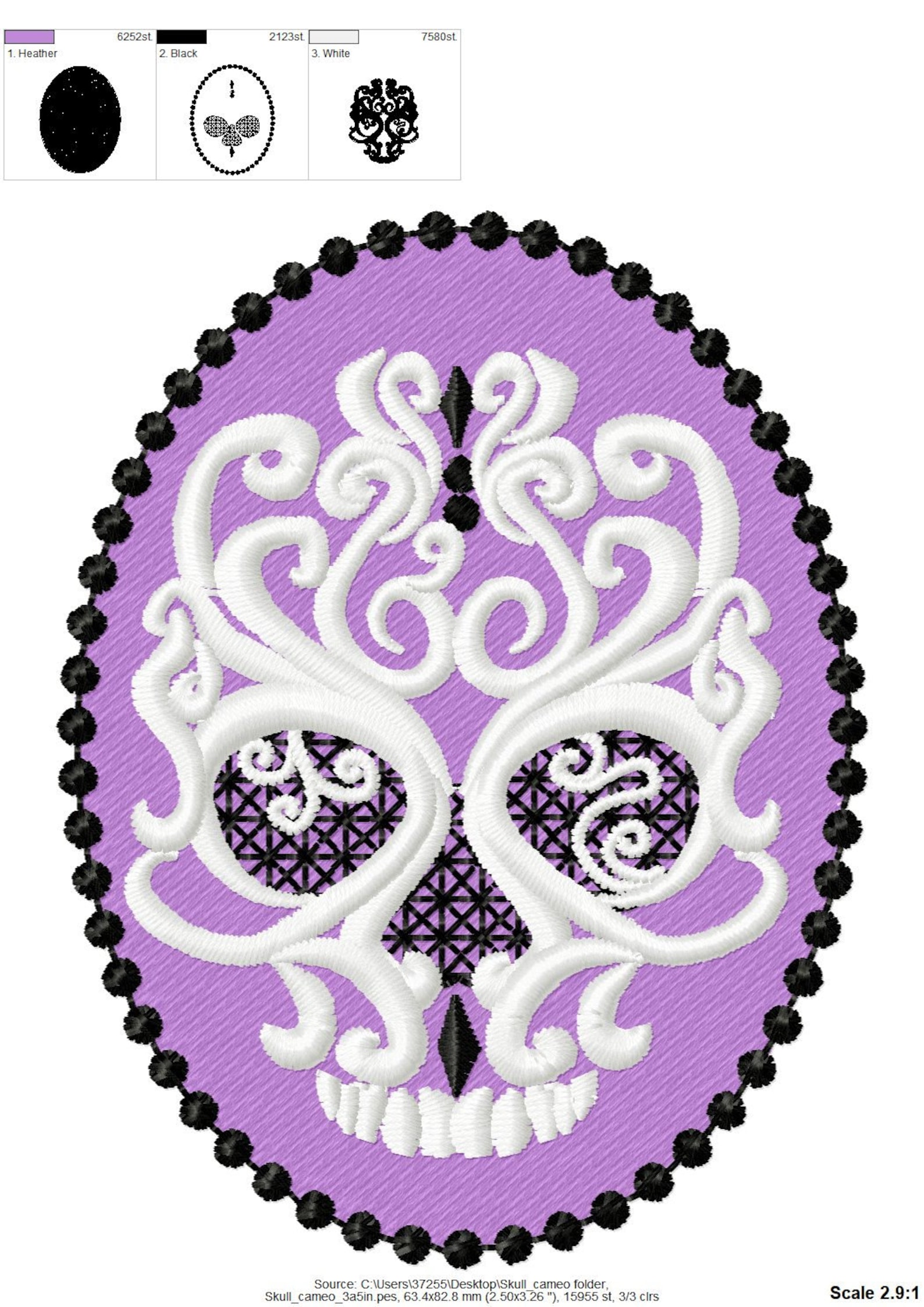 Skull Cameo Stencil Curl Swirl Skull Day of the Dead Skull | Etsy