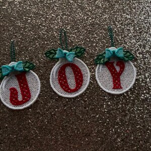 Christmas Alphabet Monogram Ornaments and Unique Hanger Bow Ribbon FSL ...