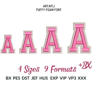 Puff and Fill Stitch 2 Colors Duo Tone Embroidery Font Machine ...