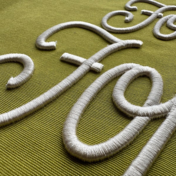 Embossed 3D Puff Embroidery Font Puff Foam Embroidery Font Puffy ...