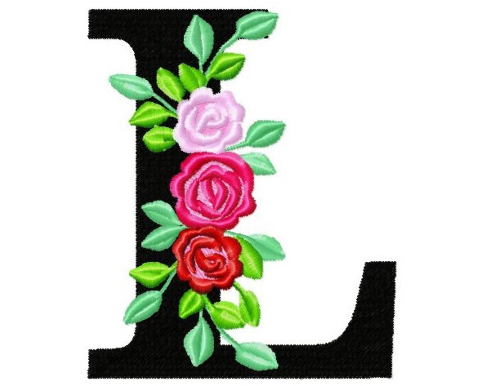 Roses floral Individual letter L garden flag monogram roses | Etsy