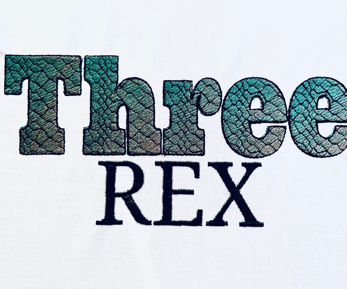 T-rex Rex Gradient Ombre Font Dinosaur Skin Alphabet Fill Stitch ...