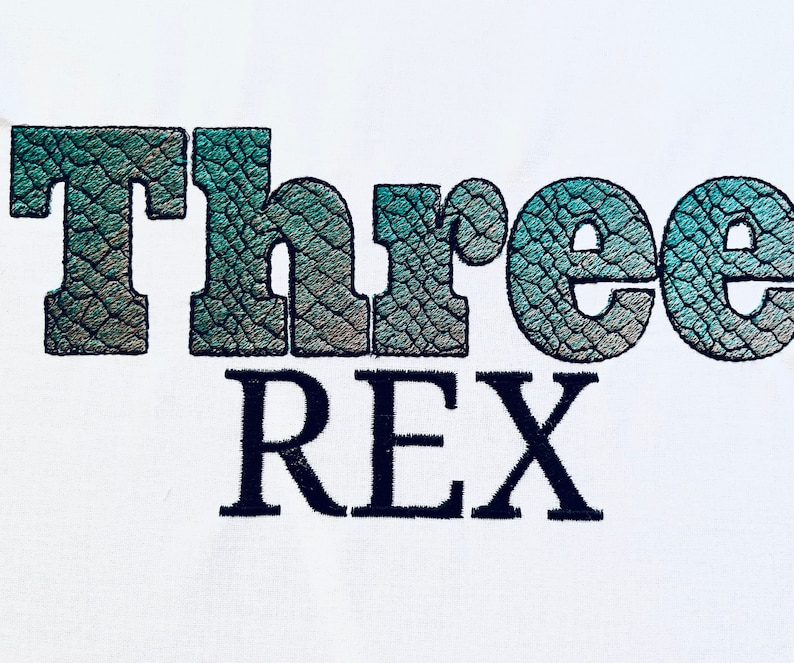 T-rex Rex Gradient Ombre Font Dinosaur Skin Alphabet Fill Stitch ...