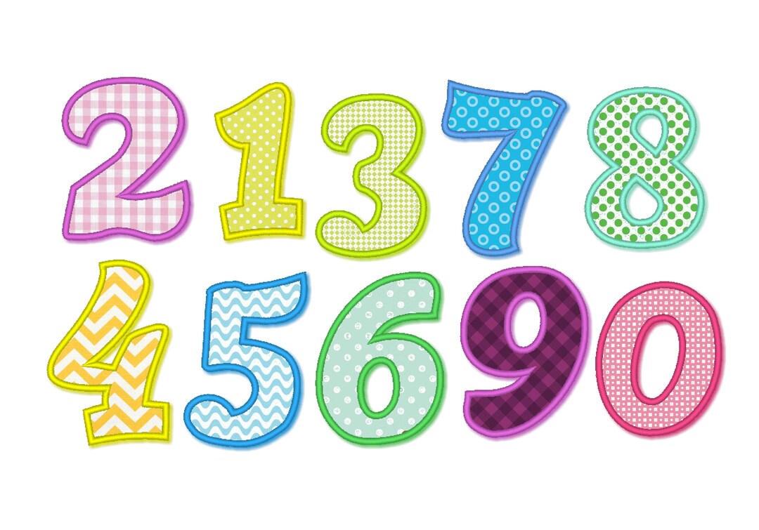 Cute NEW Perfect Wide Satin Stitch Numbers Birthday Theme, Birthday ...