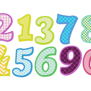 Wide Satin Stitch Numbers Machine Embroidery Applique Designs - Etsy