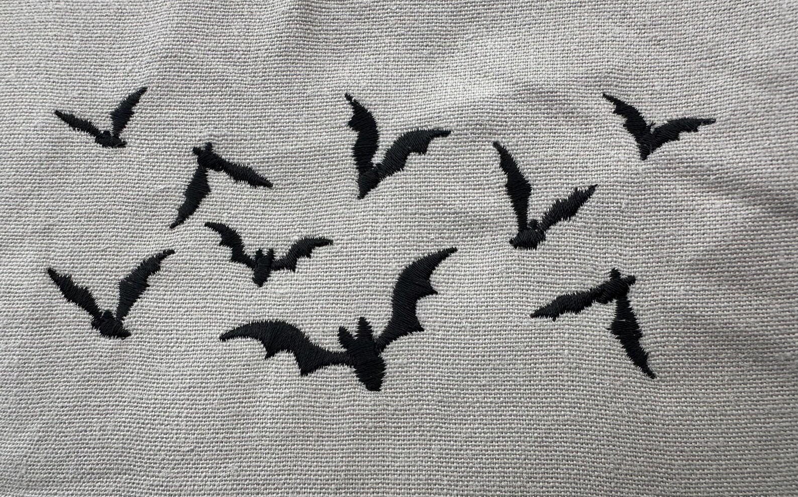 Many Mini Bats in a Row Halloween Bat Satin Stitch Machine Embroidery ...