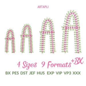 2 Color Chain FONT Urban Light Chain Stitch Outline Alphabet Machine ...