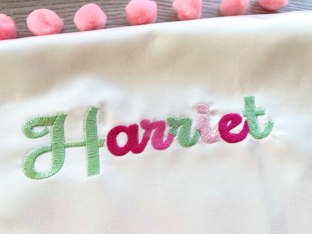 Fill Stitch Harriet Font Alphabet Playful Kids Baby Monogram Name ...