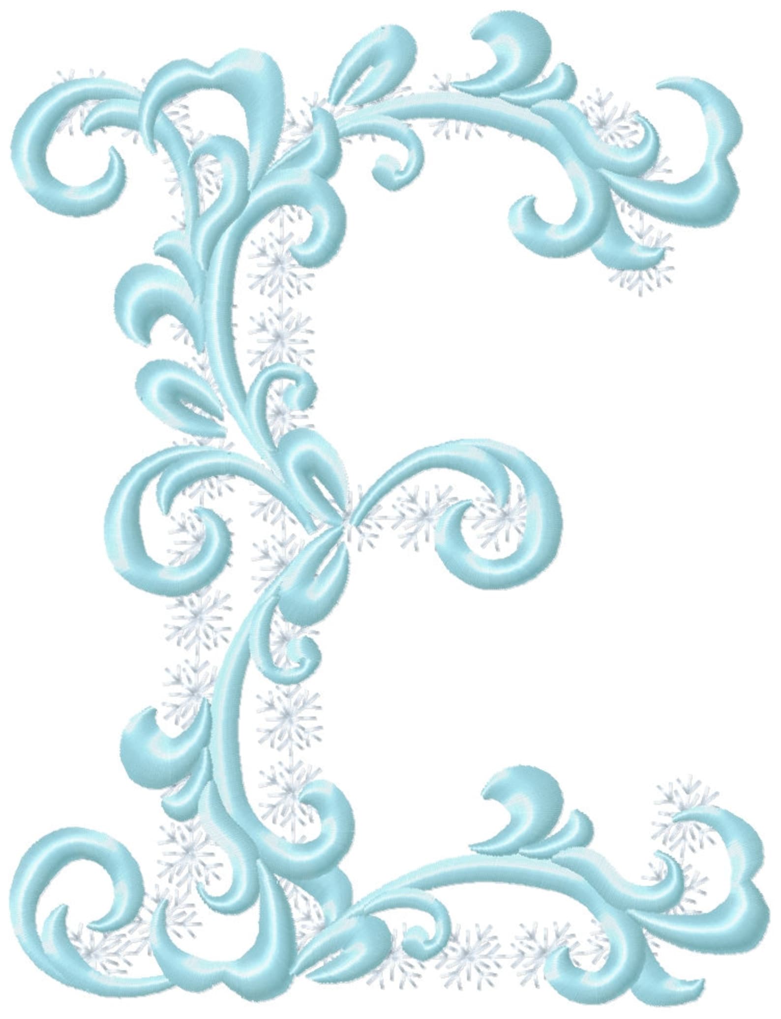 Monogram Frozen Font Machine Embroidery Designs Many Sizes From 3 up to ...