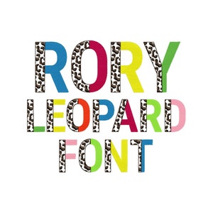DUOTONE Split Font Leopard Spots and Fill Stitch 2 Color Font Machine ...