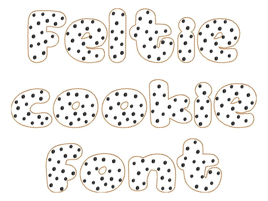 Chocolate Cookie FONT Feltie Alphabet Playful Kids Learn - Etsy