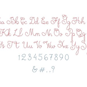 Handwriting Font Mini Micro Alphabet Letters, Line Bean Stitch, Machine ...