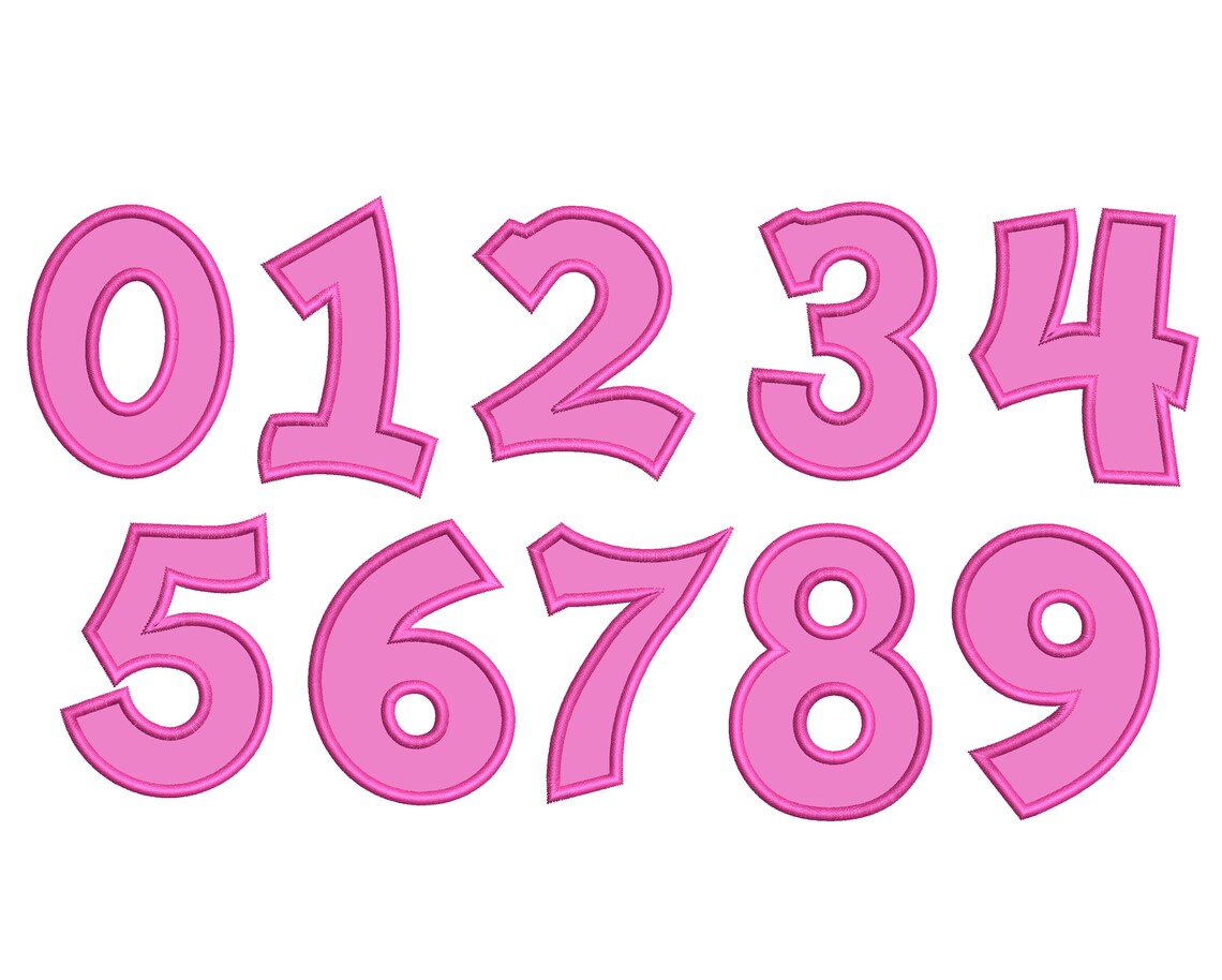 Bold Block Wide Satin Stitch Numbers Birthday Number Machine - Etsy