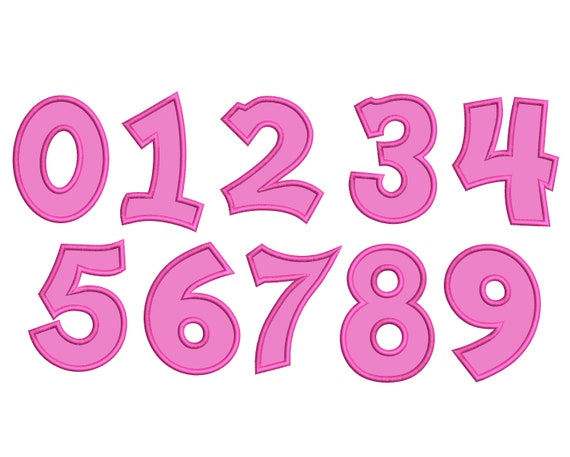 Bold Block Wide Satin Stitch Numbers Birthday Number Machine - Etsy