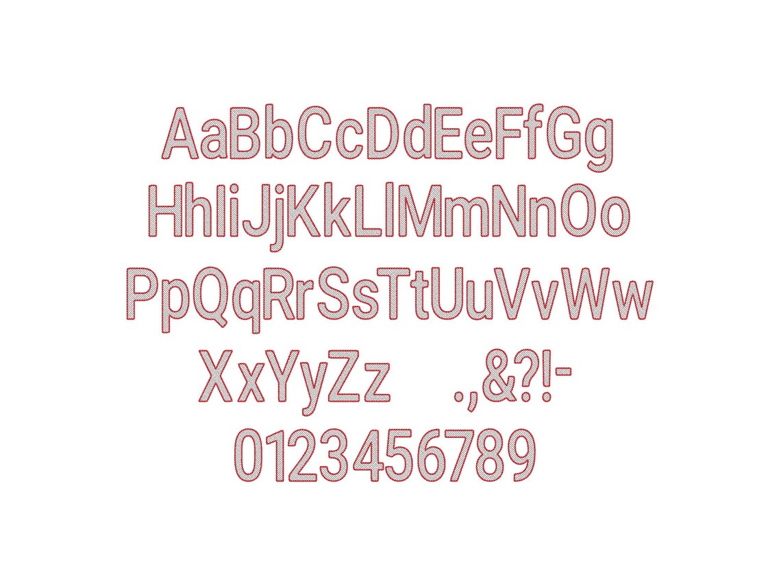 Light Stitch Baby Font Machine Embroidery Designs Small Sizes Rounded ...
