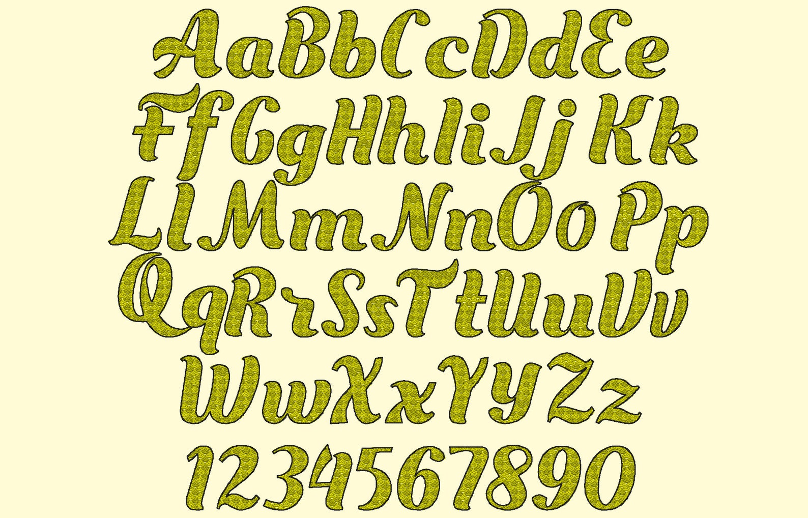 Scallops Font Scalloped Mermaid Monogram FONT Alphabet | Etsy