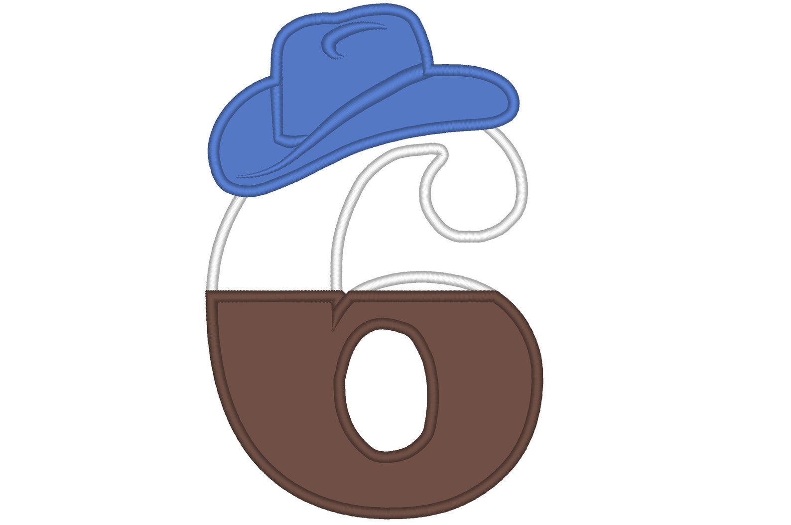 Little Cowboy Birthday Number Set 1-9 Wide Satin Stitch Cowboy HAT ...