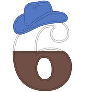 Little Cowboy Birthday Number Set 1-9 Wide Satin Stitch Cowboy HAT ...