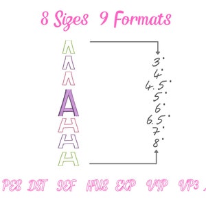 Stacked Font Satin Stitch and Outline Trend Alphabet Letters Awesome ...