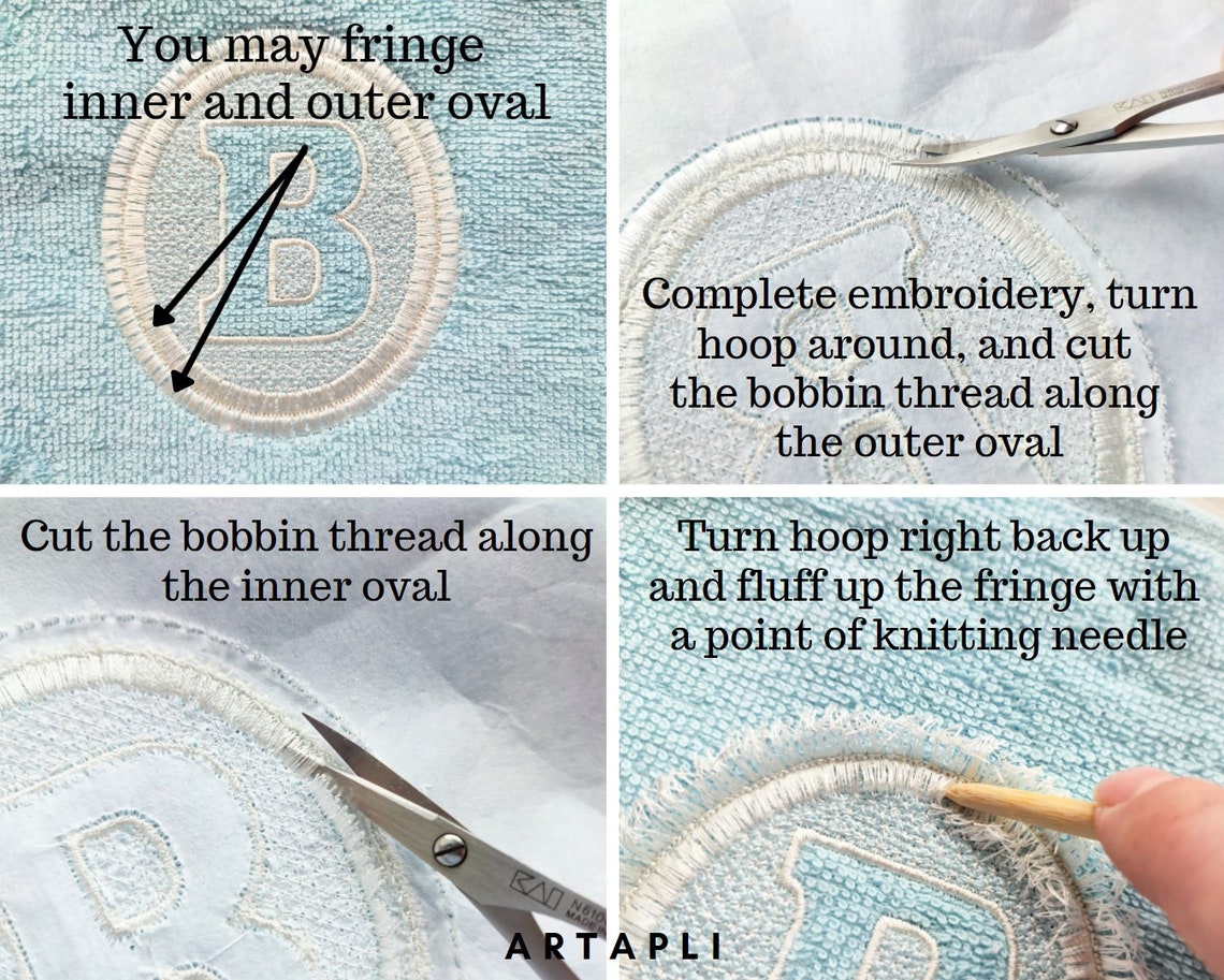 Beautiful Monogram Fringed Oval Shape Embossed Initial - Etsy