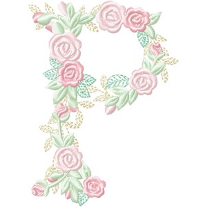 Delicate Roses Floral Letter P Garden Flag Monogram Flowers Flower ...