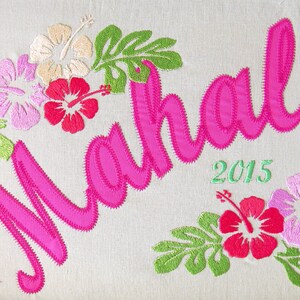Hawaiian Aloha Hibiscus Flowers Embroidery Designs, May Different ...