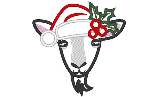 Goat Face Goat Head Christmas Christmas Hat Farm Goat | Etsy