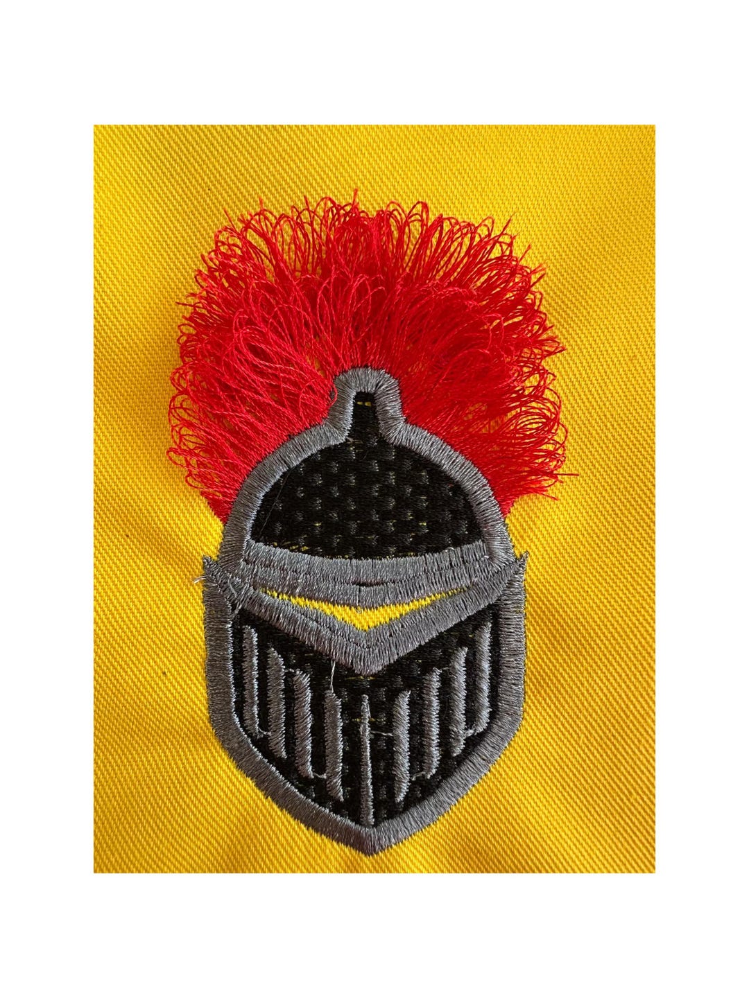 Fringed Fluffy Chenille Awesome Knight Helmet Machine Embroidery ...