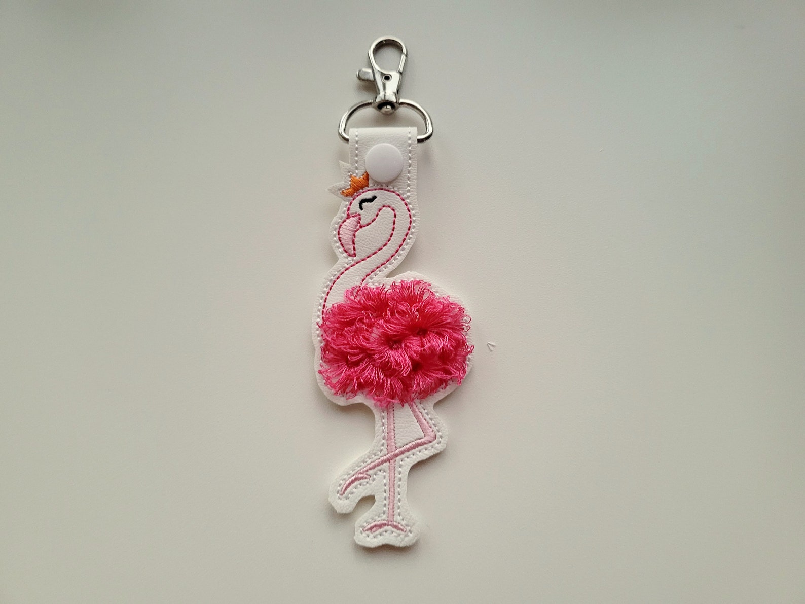 Princess Crown Fringed Flamingo Key Fob in the Hoop Machine - Etsy