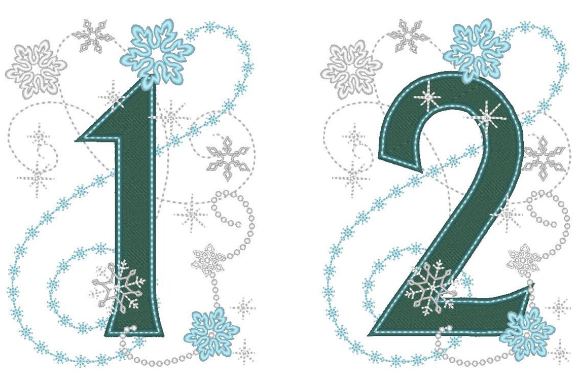 Frozen Birthday Snowflakes Numbers Machine Embroidery - Etsy