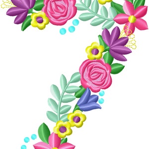 Floral Numbers Set 1 - 9 Birthday Flowers Garden Monogram Flowered ...
