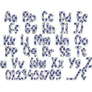 Patriotic Stars and Stripes Kids Font 2 Types Machine Embroidery ...