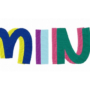 Shadow Font Shadowed Kids Name Monogram Colorful Embroidery Font Shadow ...