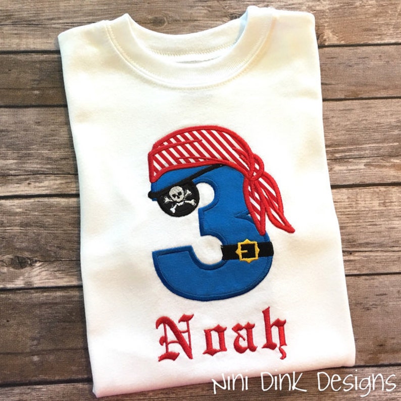 Cute Pirate Birthday Numbers , Machine Embroidery Applique Designs 6 ...