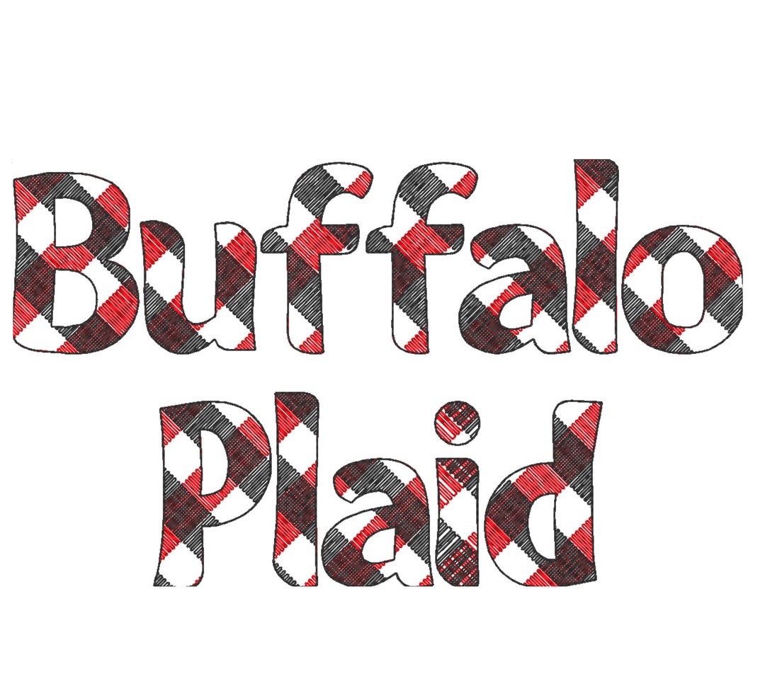 Buffalo Plaid Tartan Gingham Font Light Sketch Outline Machine ...