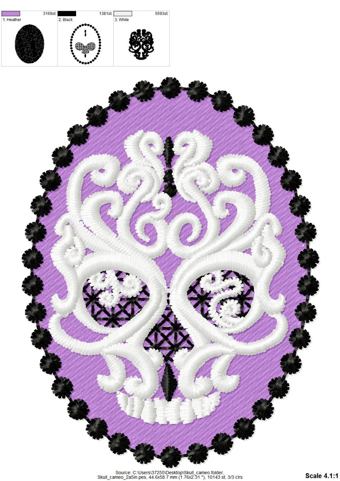 Skull Cameo Stencil Curl, Swirl Skull, Day of the Dead Skull, Calavera ...