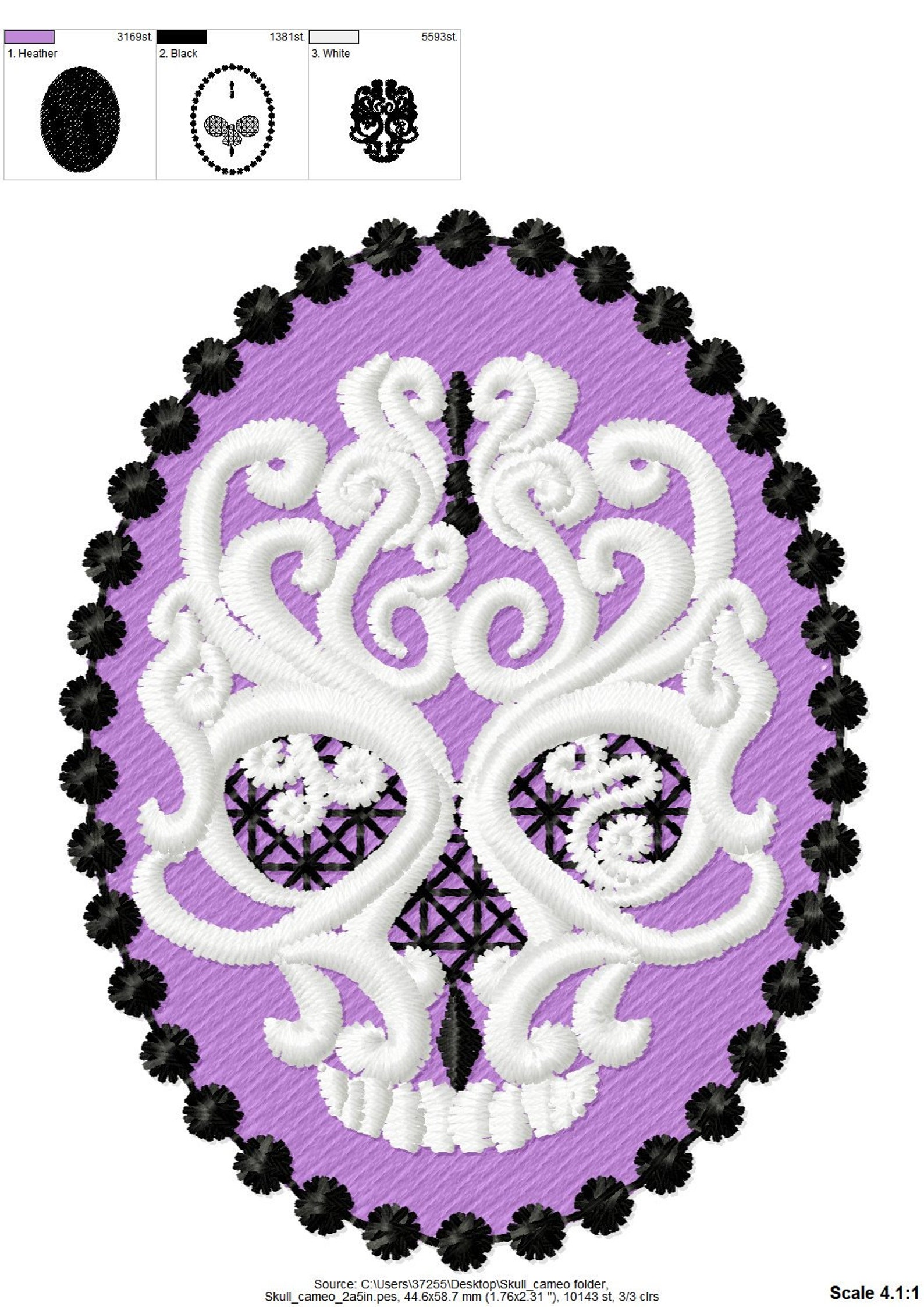 Skull Cameo Stencil Curl Swirl Skull Day of the Dead Skull | Etsy