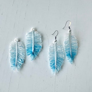 Delicate Feather Earrings Fuzzy Feather Freestanding Lace FSL Machine ...