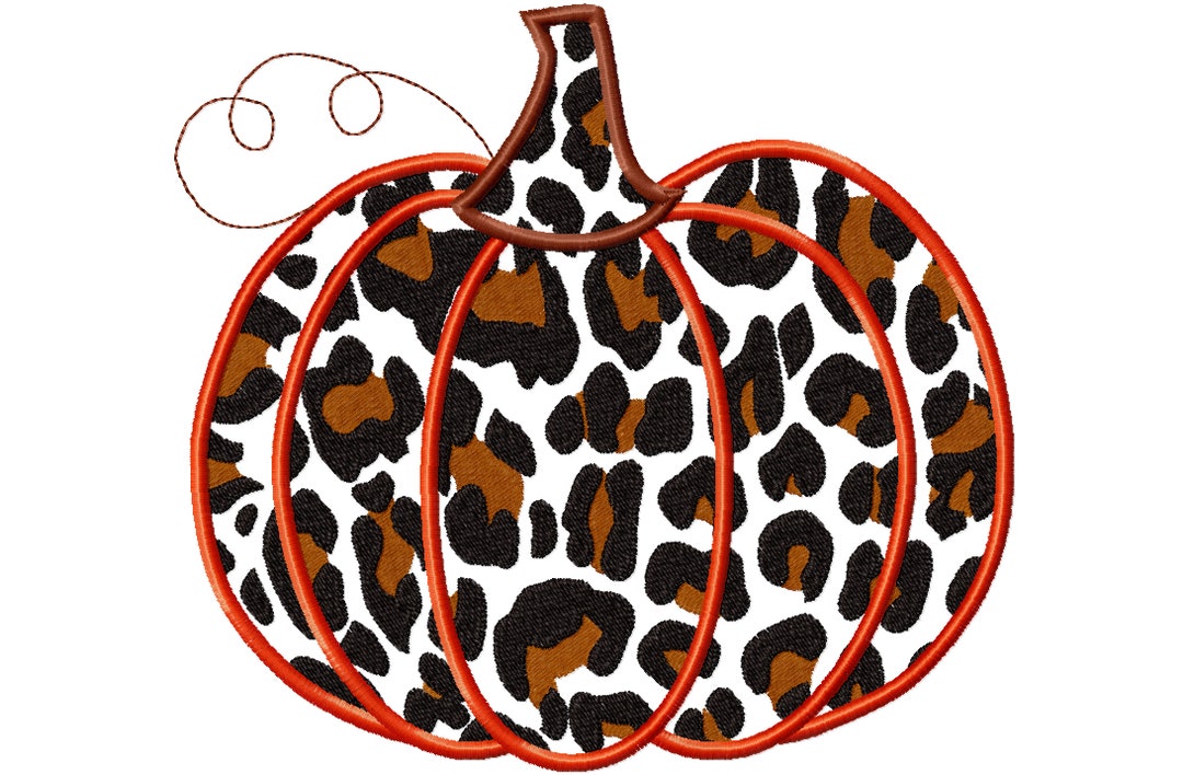 Leopard Print Applique Design ~ Fall Pumpkin Autumn Pumpkin With ...
