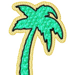 Palm Tree Faux Patch With Faux Chenille Stitches and Glitter HTV Vinyl ...