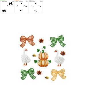 Thanksgiving Fall Pumpkin Goose SET of 5 Designs Bows in a Row Bow ...