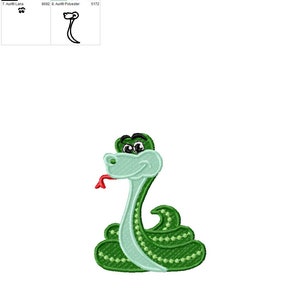 Snakes SET of 2 Single Snake Fill Stitch and Applique Machine ...