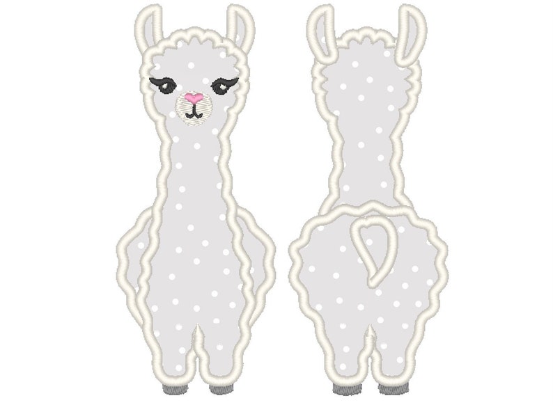 Llama Lama Lama Applique Llama Back and Front Applique - Etsy